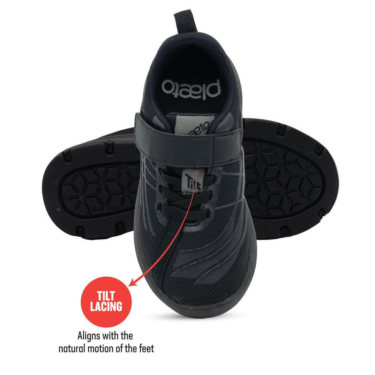 Plaeto Nova Multiplay School Shoes (7C - 13C UK) - Black