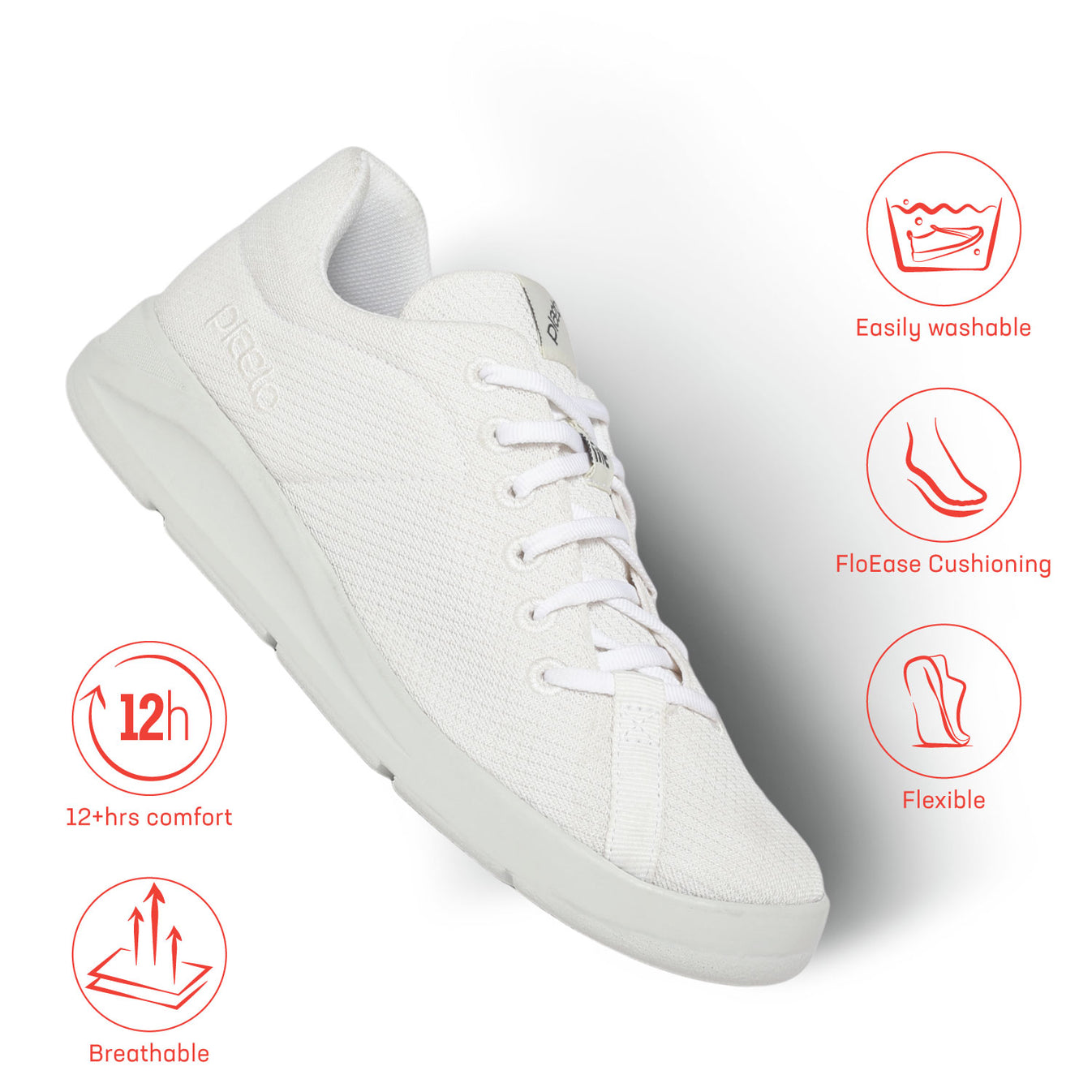 Plaeto Classic Men's Sports Shoes - White